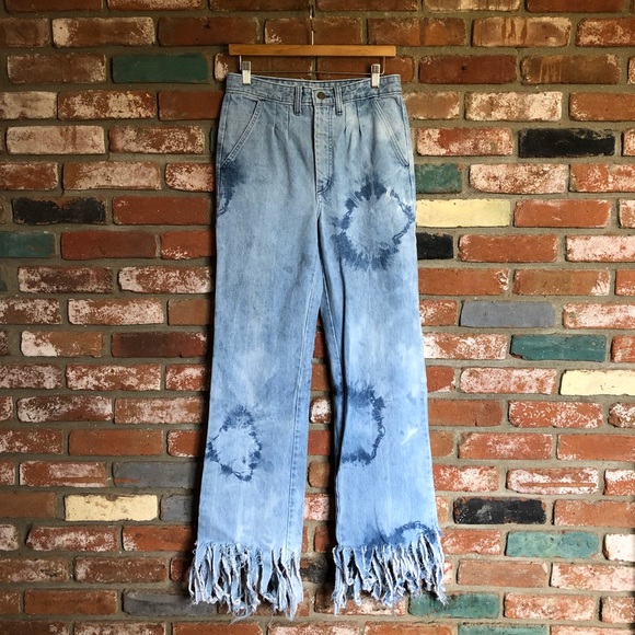 Hang Ten | Jeans | Vintage 97s Hang Ten Hippie Boho Tie Dye Bell Bottoms Fringe Jeans | Poshmark
